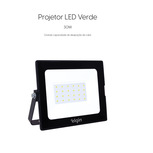 Refletor Projetor LED Elgin Preto 6500k 30W