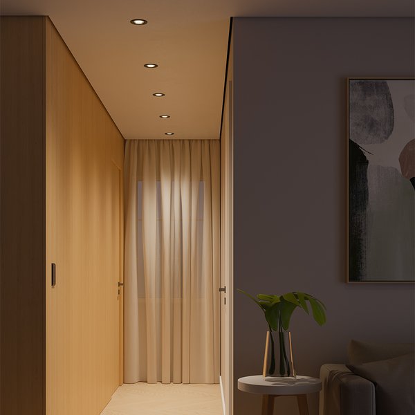 Spot Slim LED MR16 Embutir Preto Bivolt 6W Luz Branco Frio 6500k Redondo