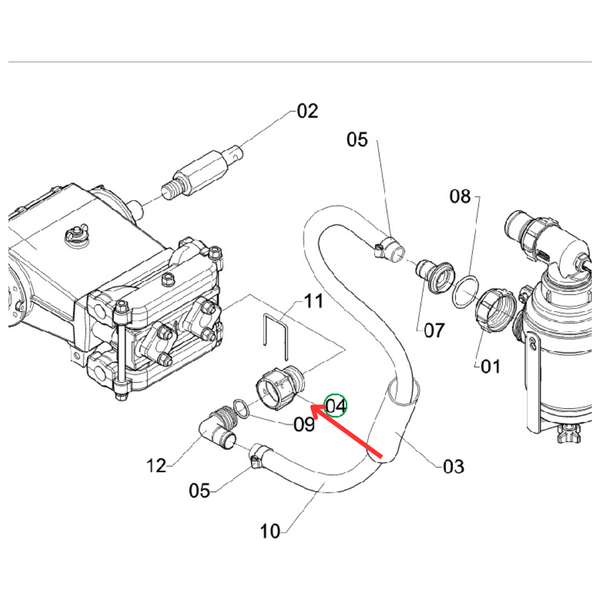 Conexão para Bomba JP - 100 - 196170 Jacto