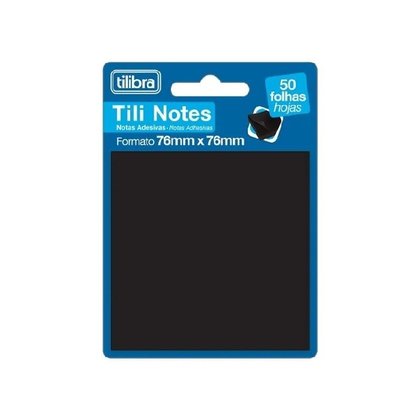 Bloco Adesivo Tilibra Tili Notes 76x76mm 50 Folhas PRETO