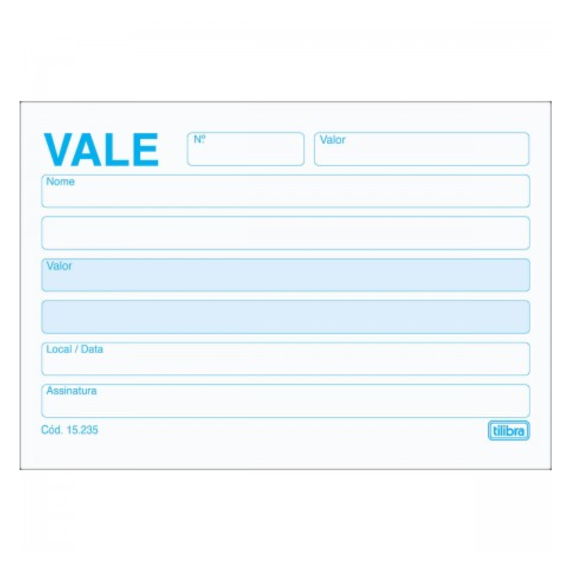 Vale Sem Canhoto 50 Folhas TILIBRA - Frame Papelaria