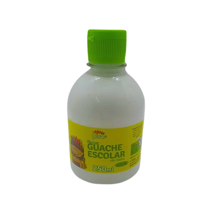 Tinta Guache Escolar Pet 250ml com Aplicador PIRATININGA - Branco ...