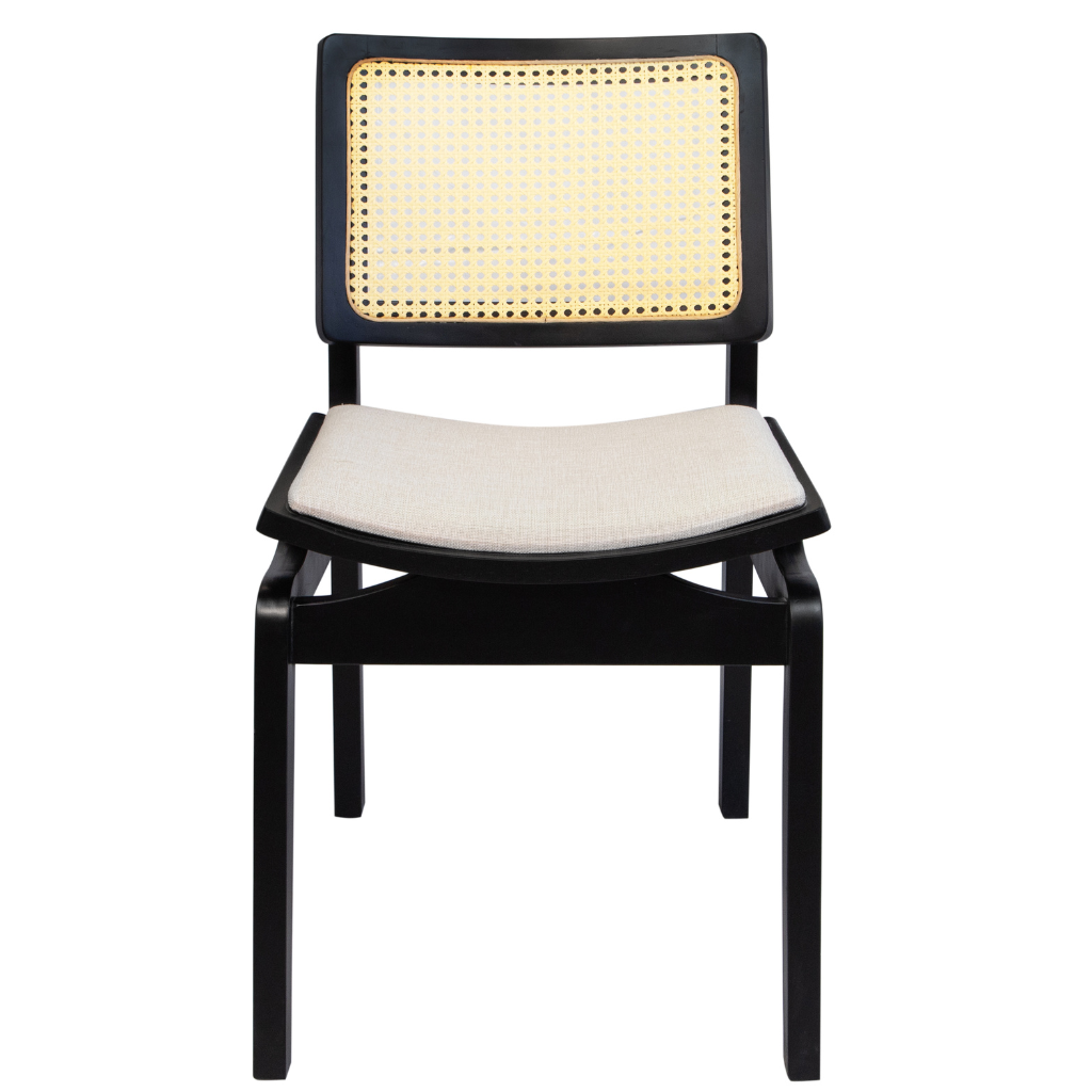 Cadeira Moderna de Telinha Estofada Milão Preto - Gamma Móveis