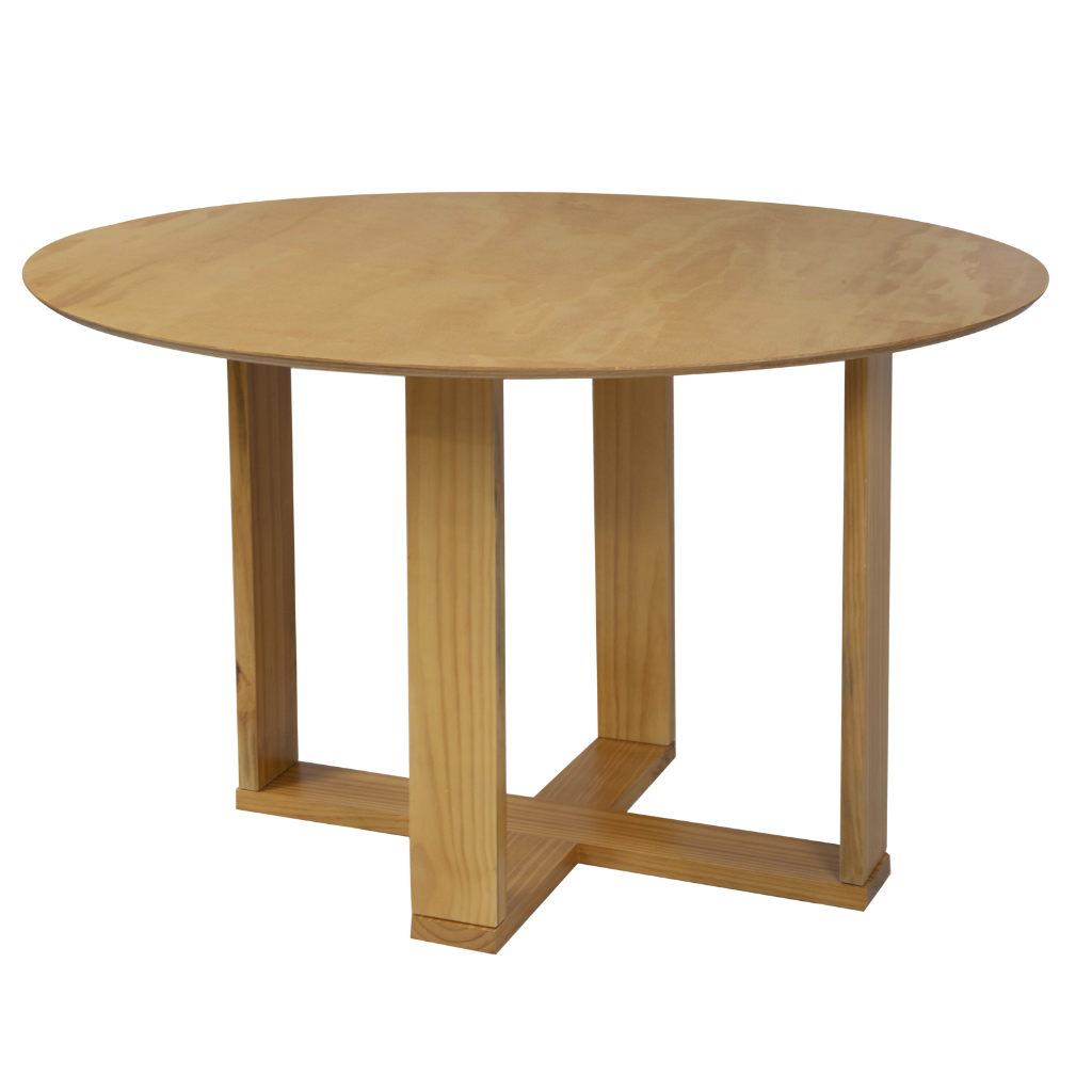 Mesa Redonda Tampo 1,20 Multilâminado Base Central Seattle Nozes