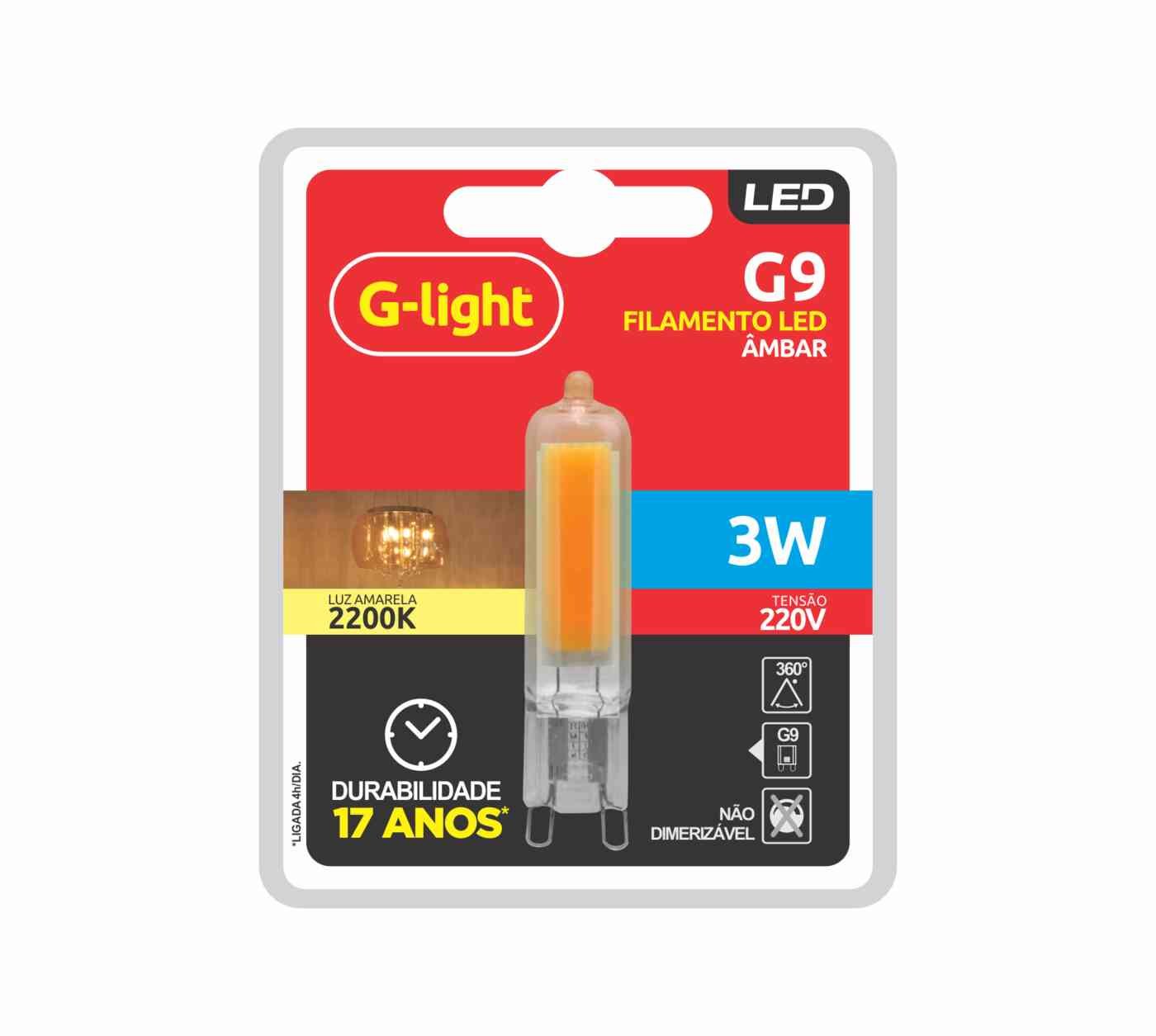 Lâmpada G9 Filamento Led 3w 2200k Âmbar 220v