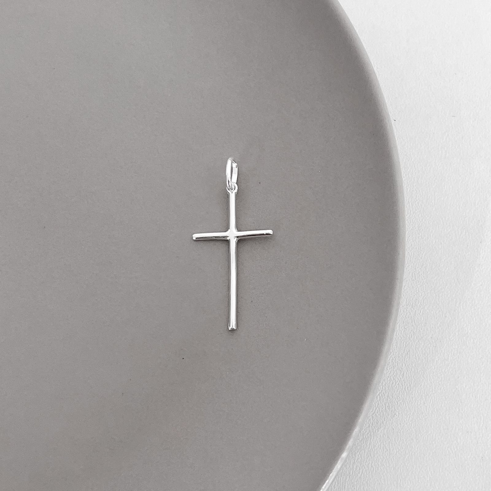 Pingente de Prata Cruz Fina