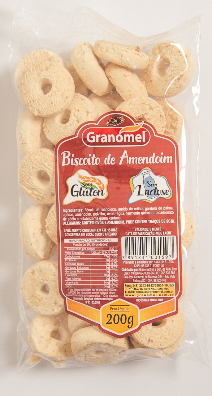 Biscoito de Amendoim Sem Glúten e Sem Lactose Granomel Biscoito de Amendoim Sem Glúten e Sem Lactose Granomel