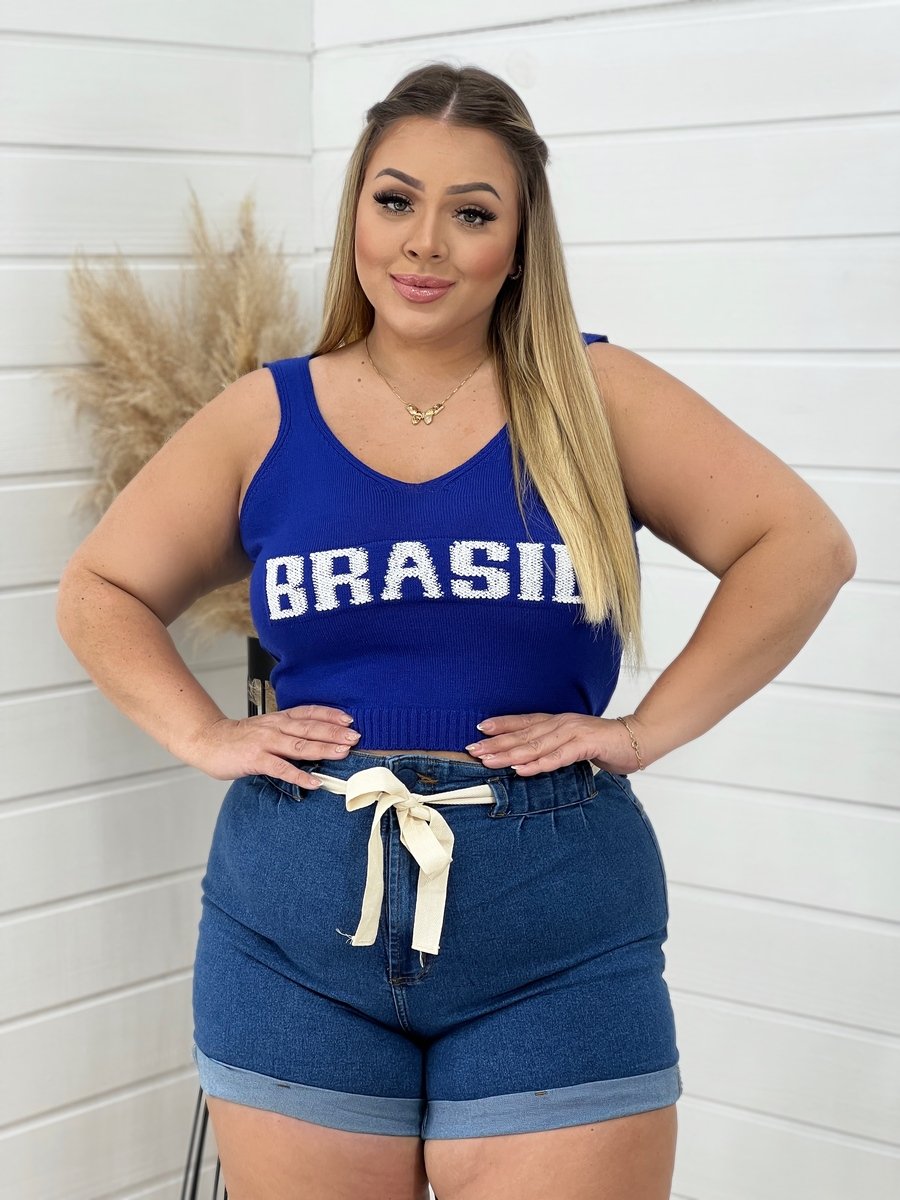 Cropped Regata Modal Plus Size Brasil