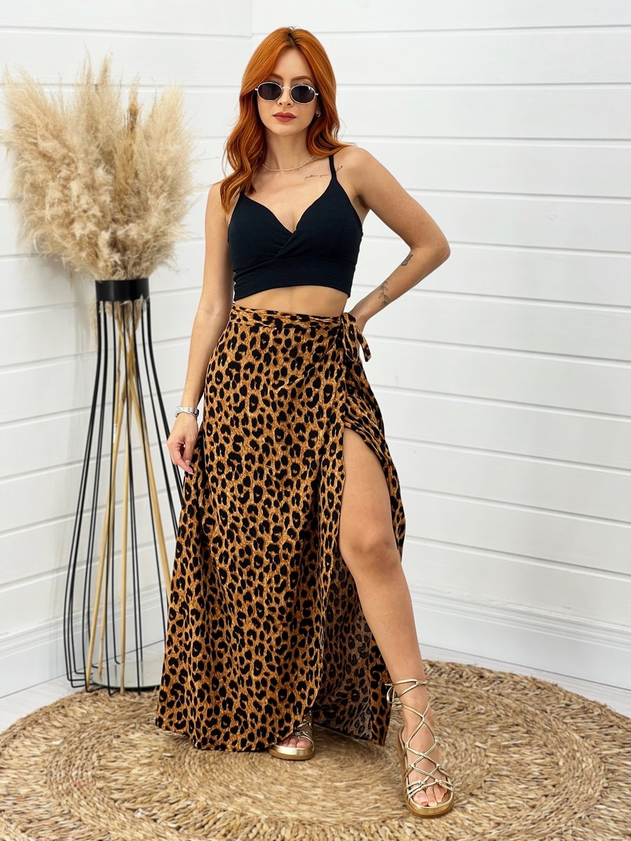 Saia Longa Envelope Animal Print
