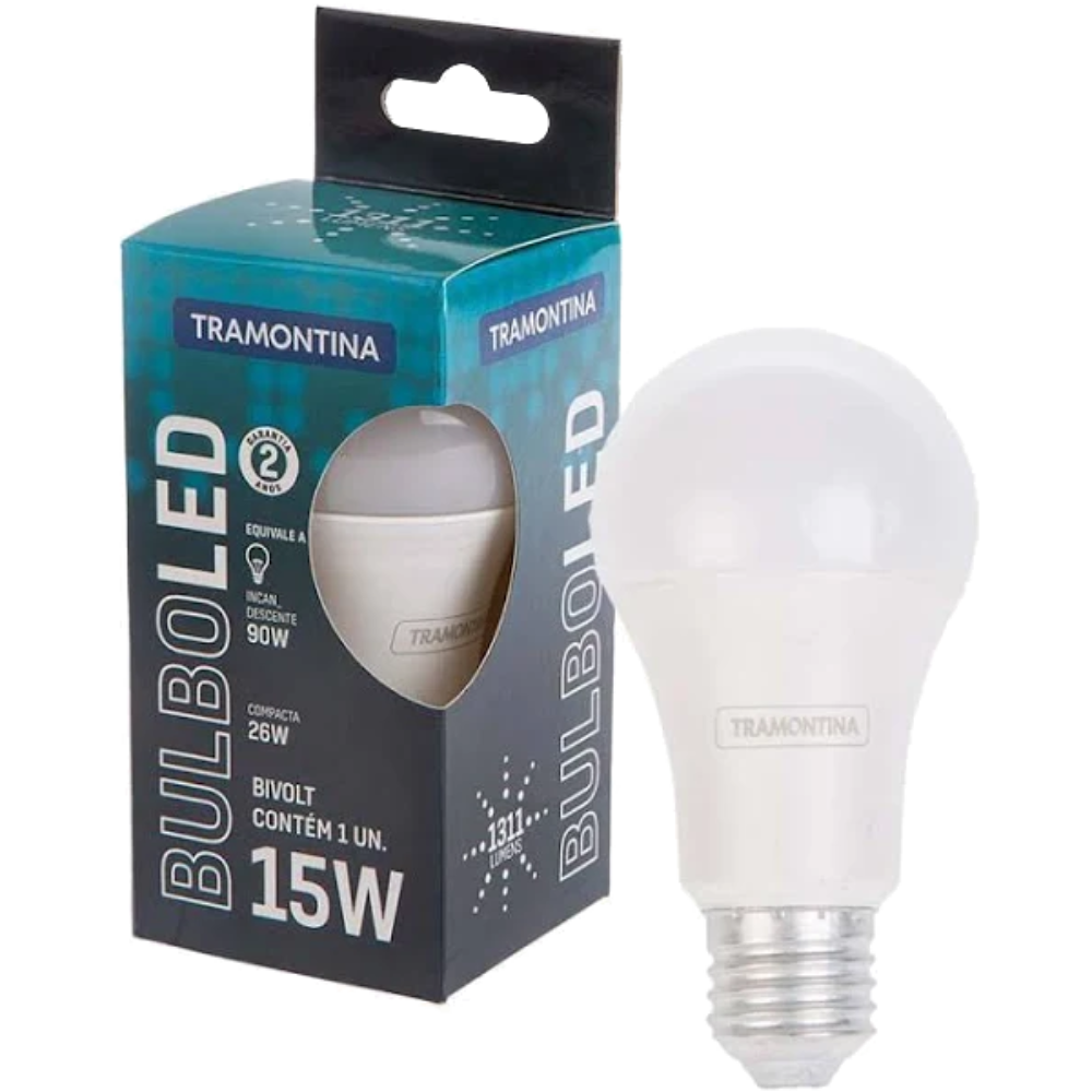 Lâmpada Branca Fria 6500K 15W Bulbo Led Tramontina!Frete rápido