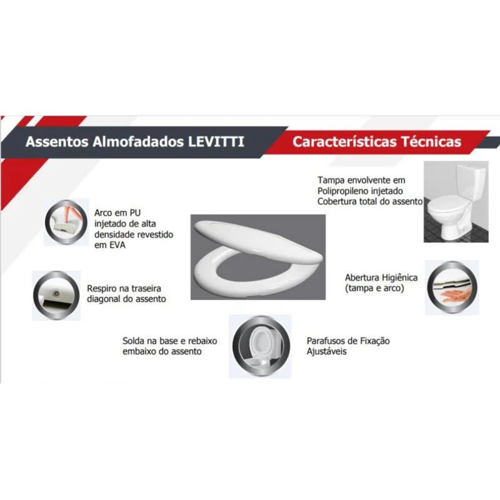 Tampa Assento Sanitário Levitti Envolvente 7150111 Lorenzetti!