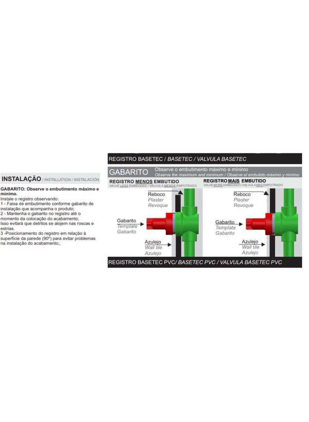 Registro Pressão Basetec PVC C/ Acabamento Primor Docol!