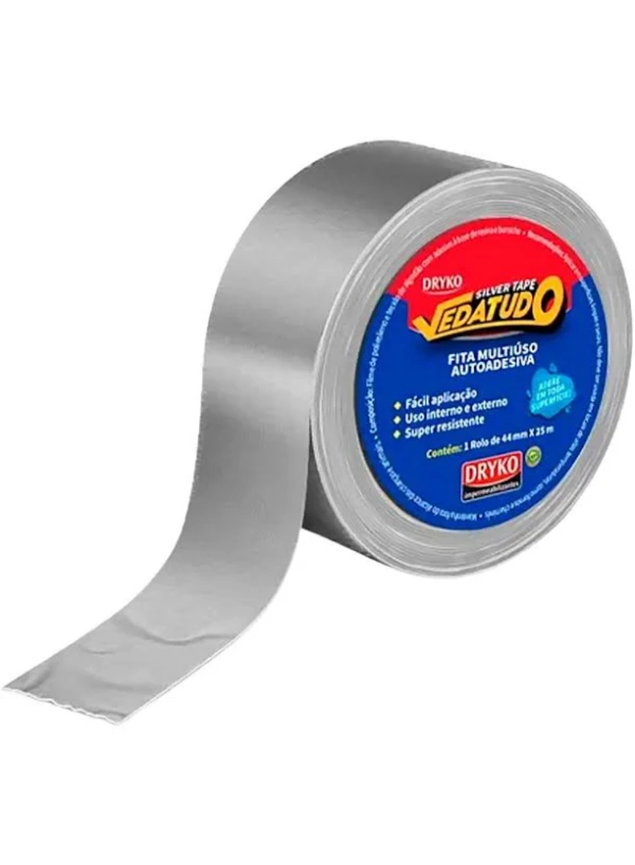 Fita Silver Tape Uso Geral 44MMX5M Vedatudo Dryko!