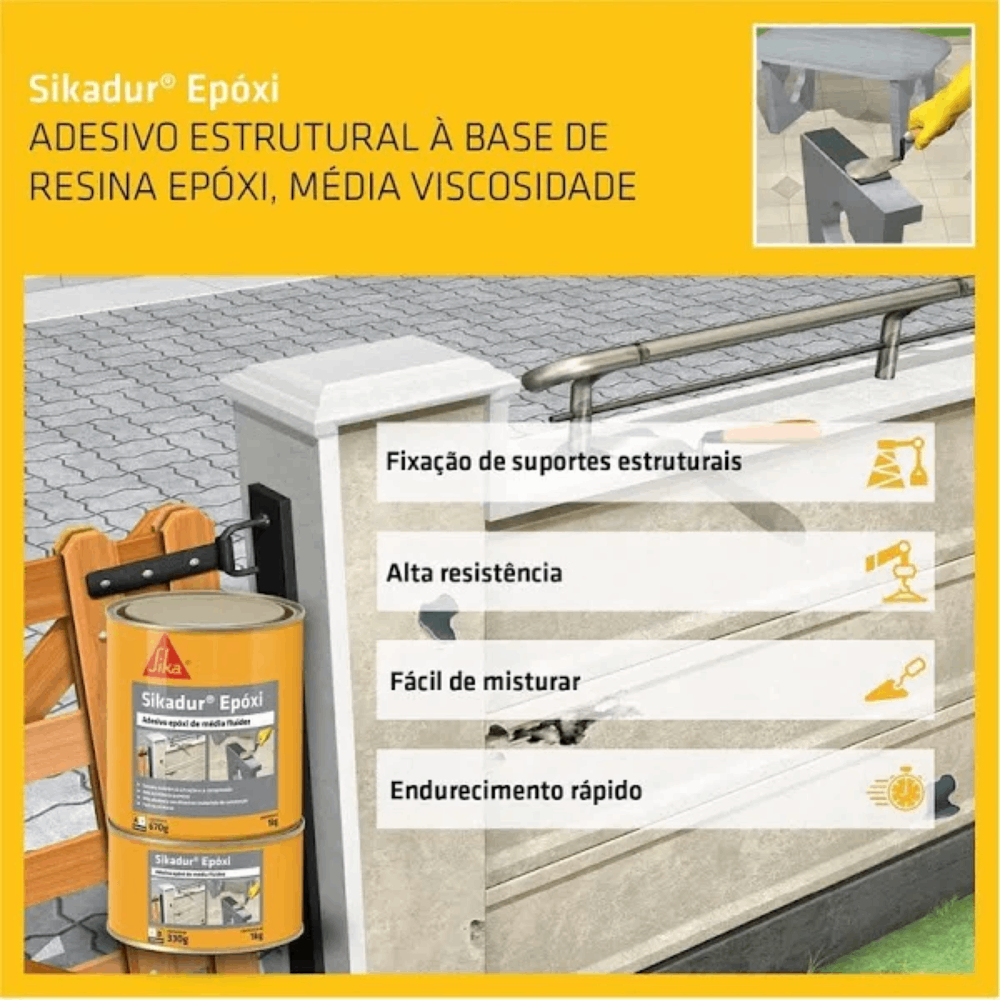 Sikadur Compound Epóxi Pote 1Kg Média Viscosidade Sika