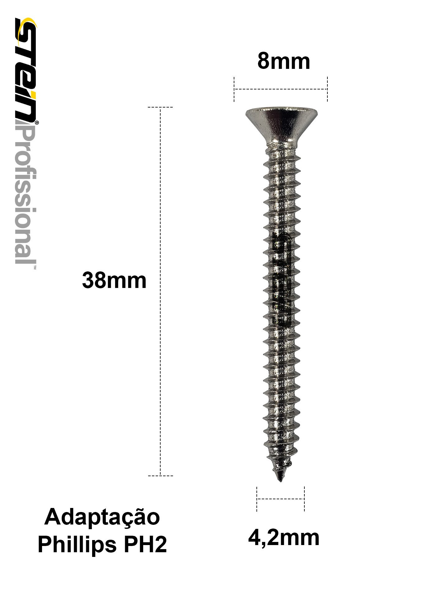 Parafuso Inox Auto Atarraxante Chata Phillips Stein - 4,2X38 (Caixa c ...