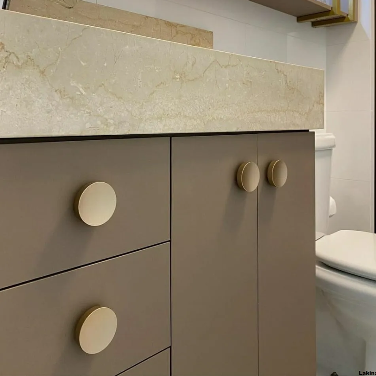 Puxador Ponto Yuma Ø 60mm Dourado Matte