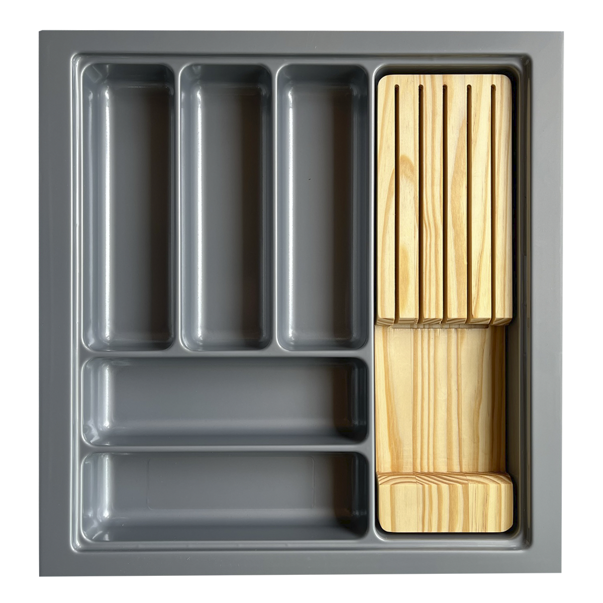 Divisor de Talher 42,5 x 44 com Porta Facas Cinza