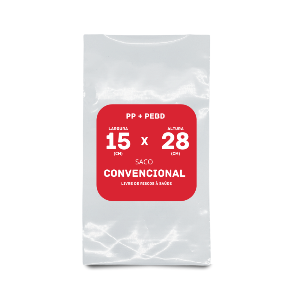 Saco Convencional Transparente PP+PEBD 15x28