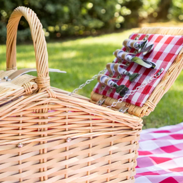 Cesto Picnic Madely Xadrez Vermelho