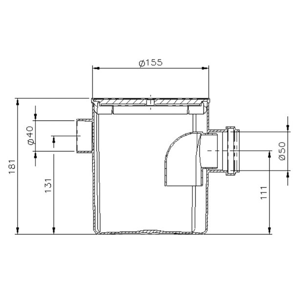 Caixa Sifonada Branca Com Grelha Quadrada 150 Mm X 150 Mm X 50 Mm Herc