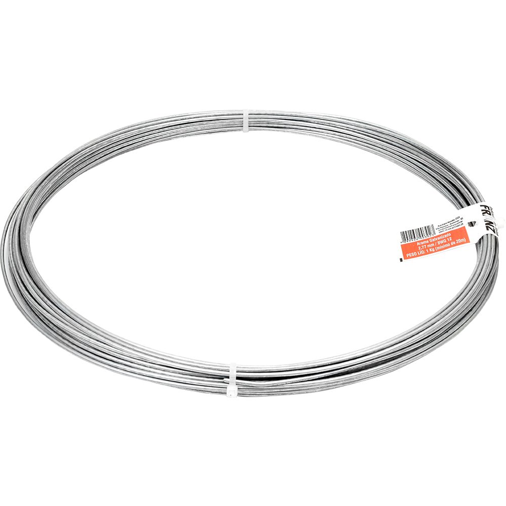 Arame Galvanizado BWG 12 - 2,76mm Rolo de 1Kg Franz
