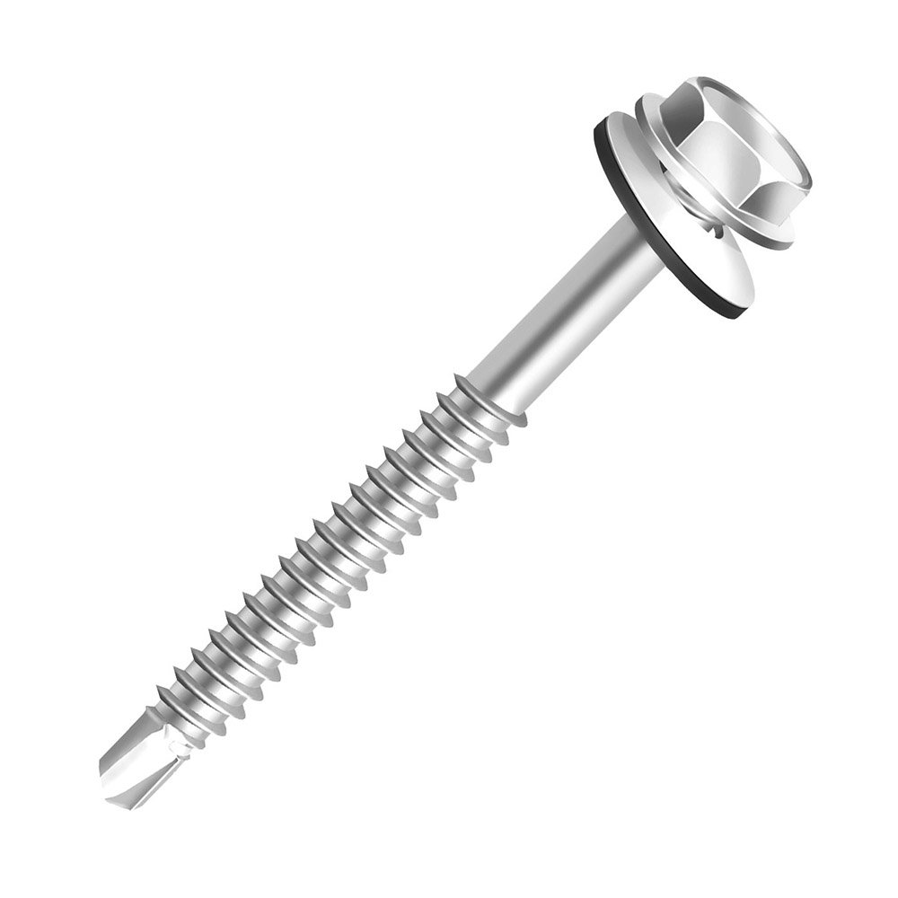 Parafuso Sextavado Flangeado N.12 x 3.1/2’’ Zincado Branco com Ponta ...