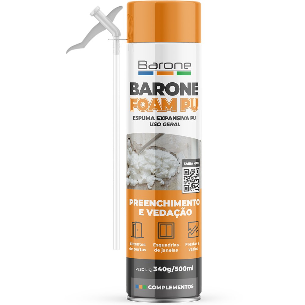 Espuma Expansiva de Poliuretano 500ml/340g Barone