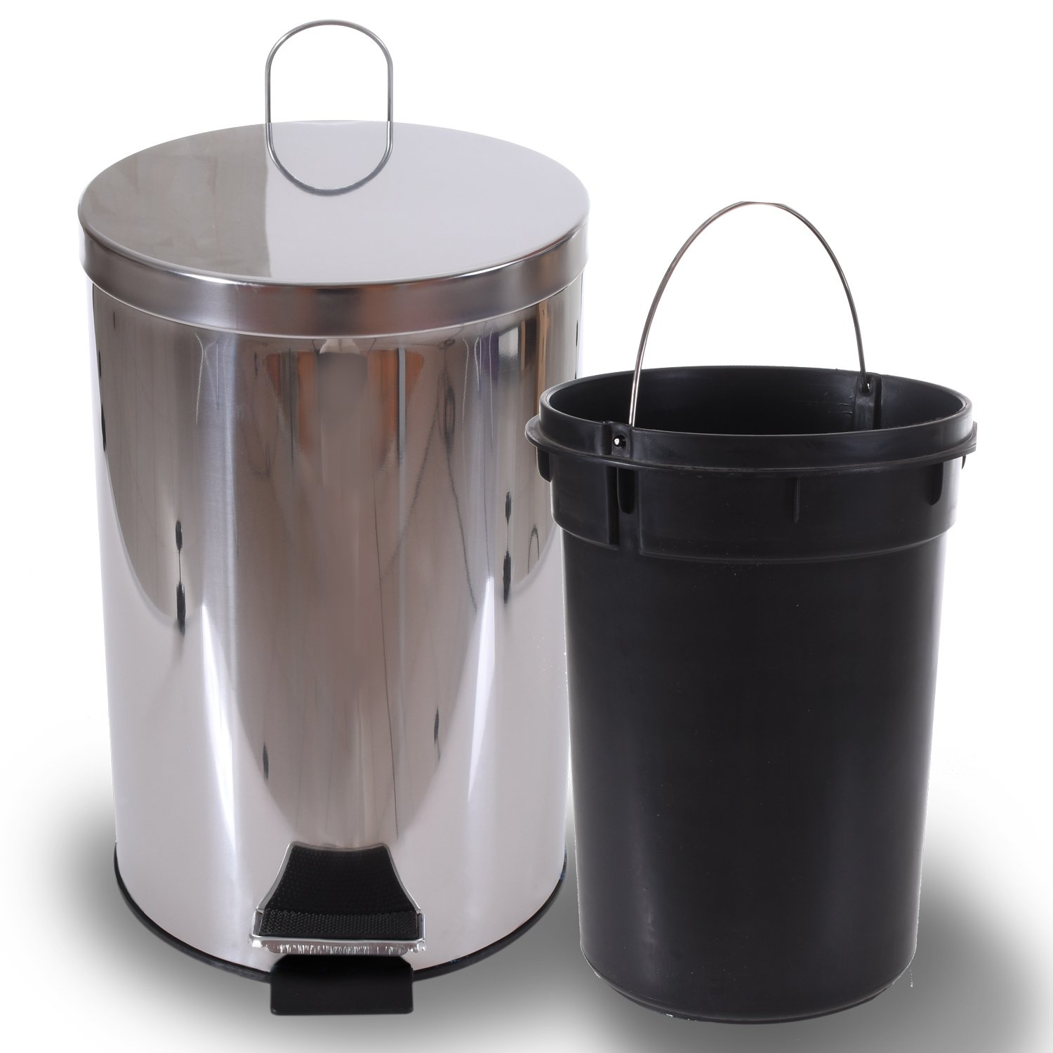 Lixeira Inox Espelhado c/ Pedal Balde Removível 12 Litros Bene Casa ...