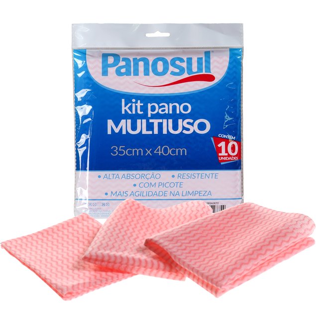 Kit 10 Pano Multiuso Alta Absorção e Resistente 35x40cm Rosa