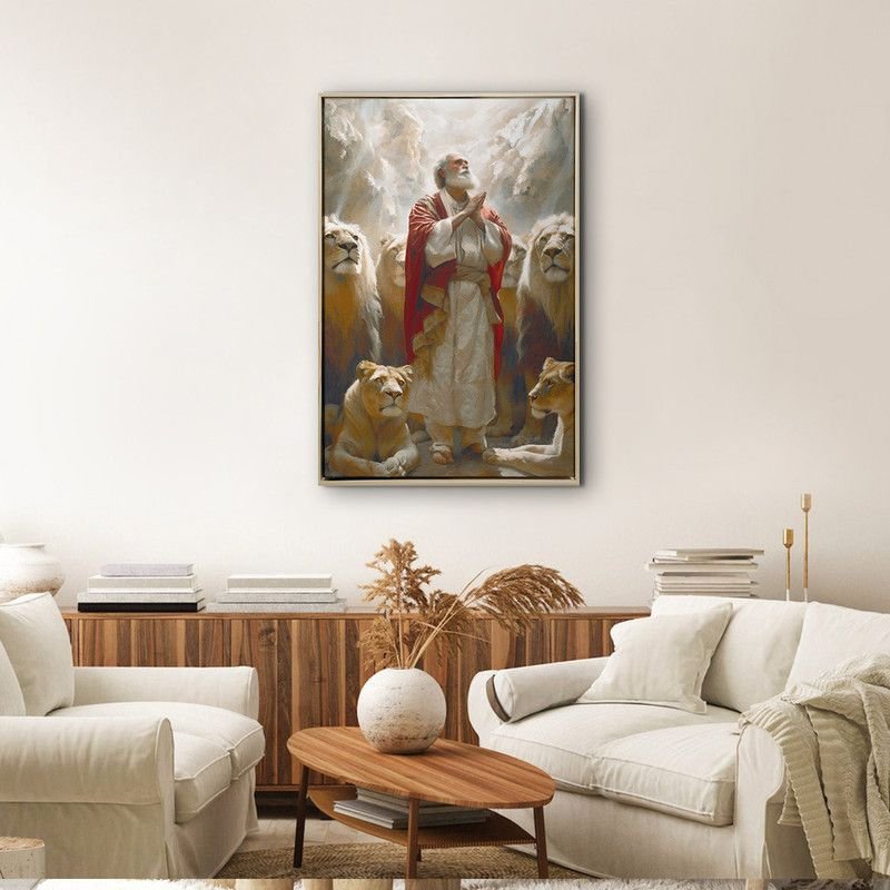 Tela Canvas Avulso Religioso Daniel na Cova dos Leões Para Sala