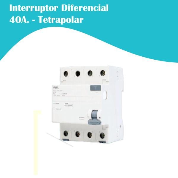 Interruptor Diferencial (IDR) Tetrapolar 3F+N. 40A (5SZ1) - Iriel