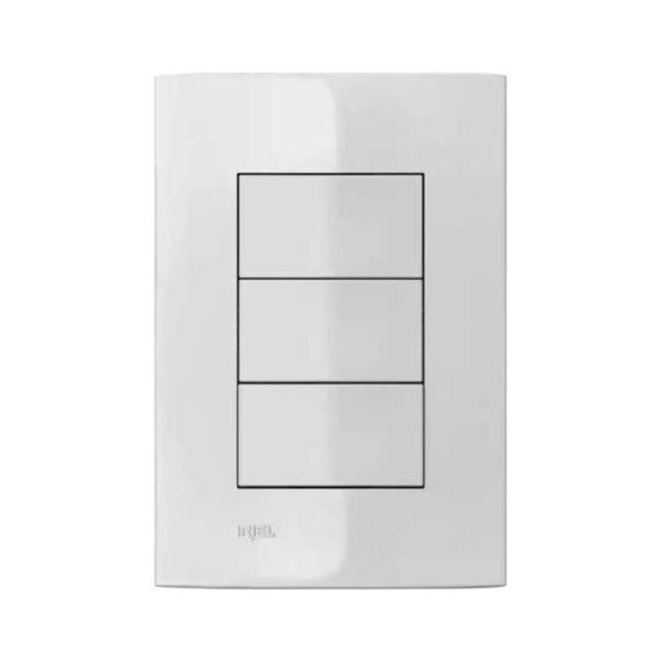 Conjunto Placa Cega + Suporte 4x2 para 3 Módulos (250003) Branco Iris ...