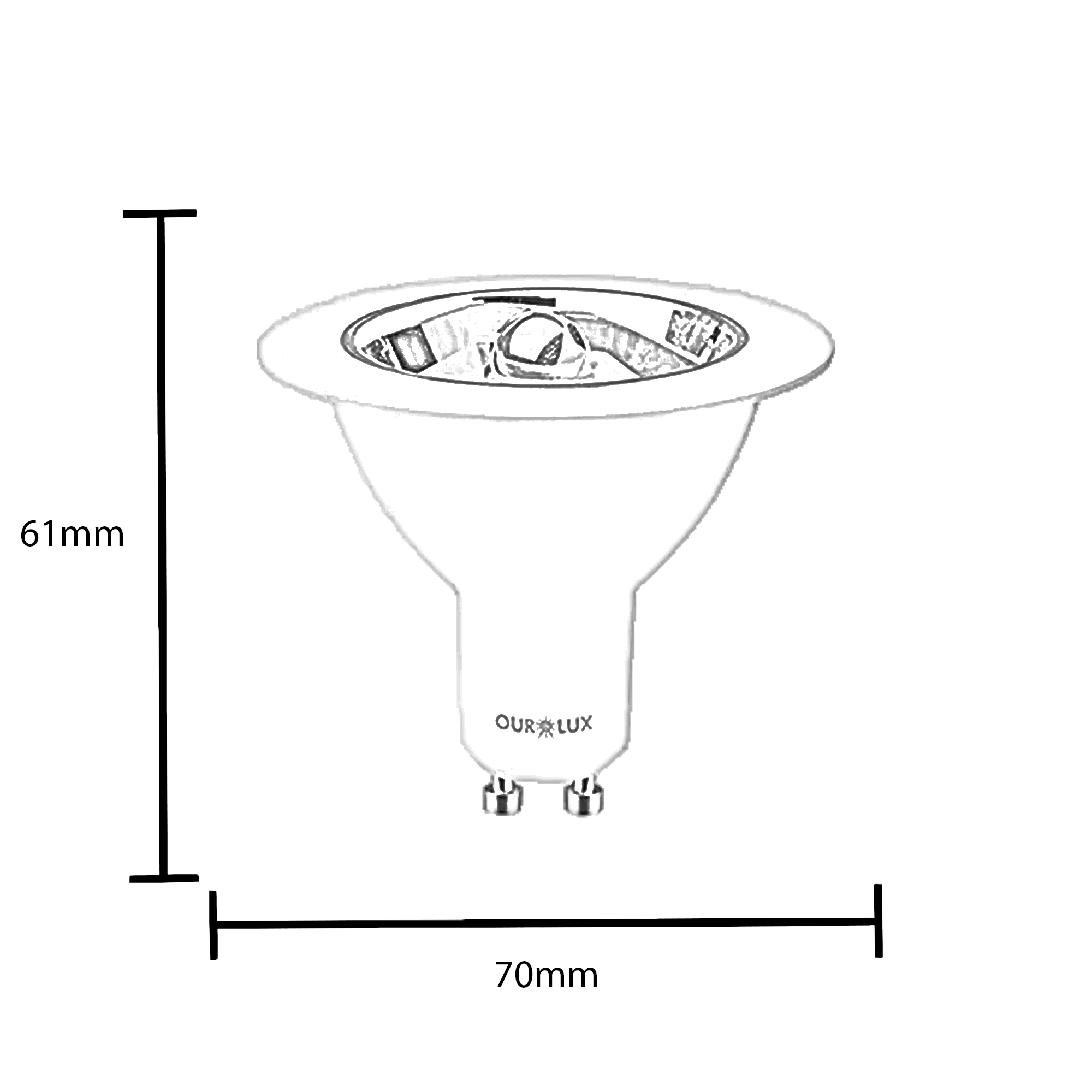 Lâmpada de Led AR70 24° 4,5W 2700K