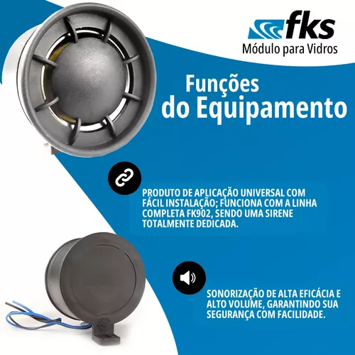 Sirene Para Alarme 12v Fks