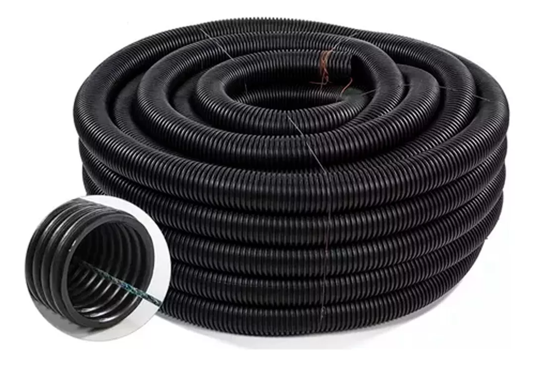 Tubo Duto Corrugado Com Guia - Rolo 50 Metros 1.1/2" Polegadas