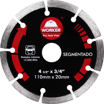 Disco De Corte Diamantado Segmentado 110X20mm 139521 - Worker