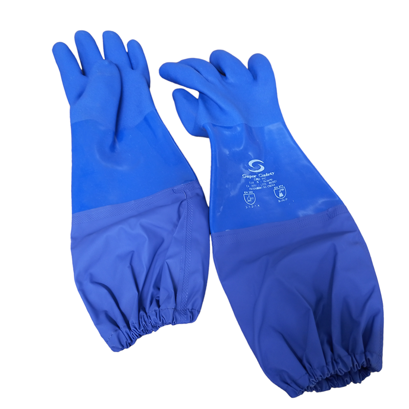 Luva De Pvc Azul 46cm - Super Safety