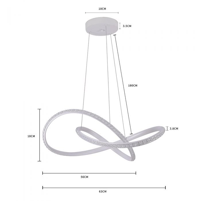Lustre Pendente Nordecor Labra 2338 Cristal Led Branco | Sofisticação e ...