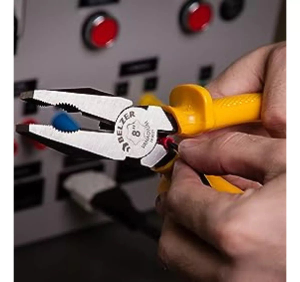 Alicate Belzer Eletricista Isolamento Cabo Amarelo 8 Polegadas