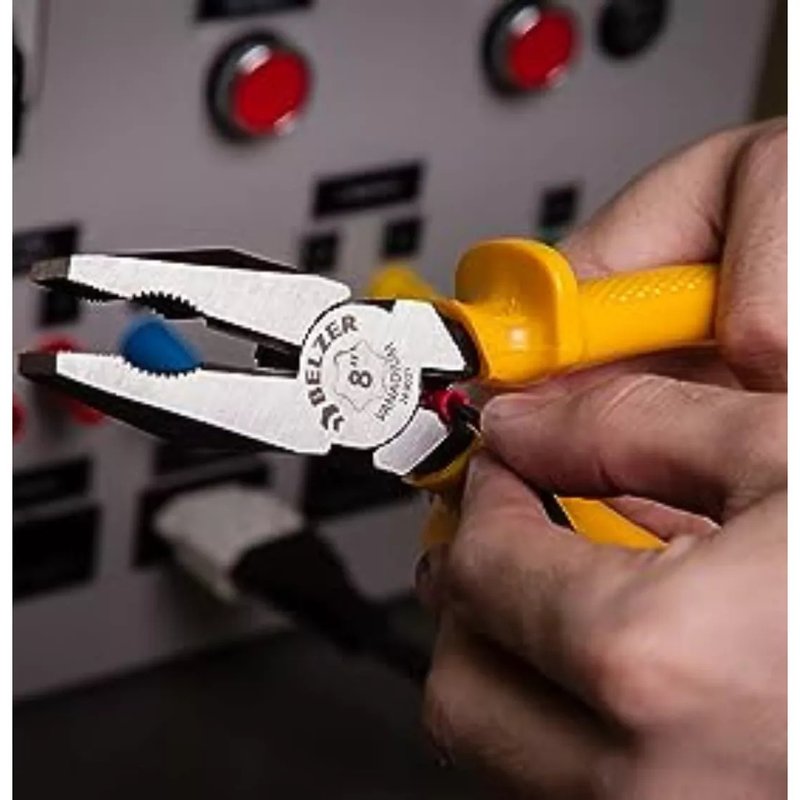 Alicate Universal Belzer Eletricista Isolamento Cabo Amarelo 8 Polegadas