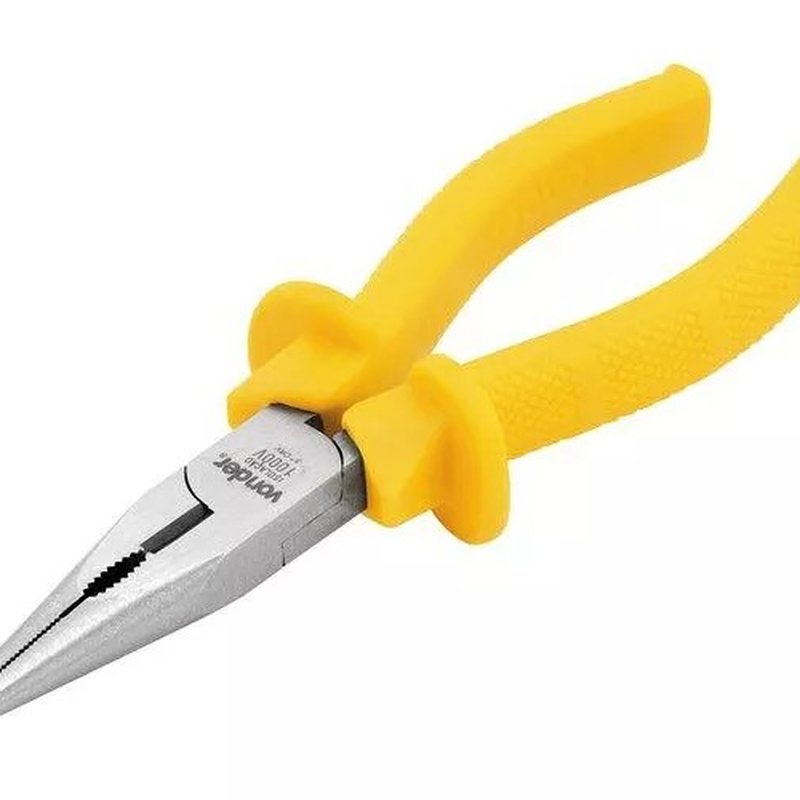 Alicate Bico Meia-Cana Vonder Eletricista Isolamento 1000V Cabo Amarelo 6 Polegadas