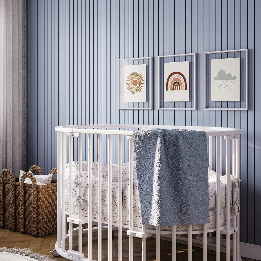 Painel Ripado EVA Laminado Autocolante 10cm Play Plus Azul Rolo C/10 Metros