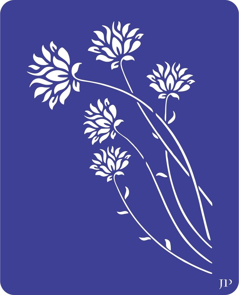 Stencil flor c/ caule