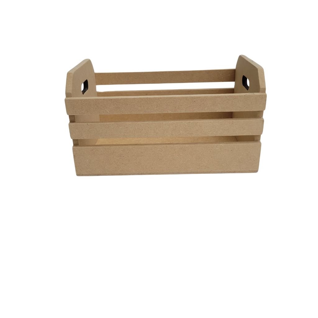 Engradado/ Cesta ripado em MDF 20x13x11cm