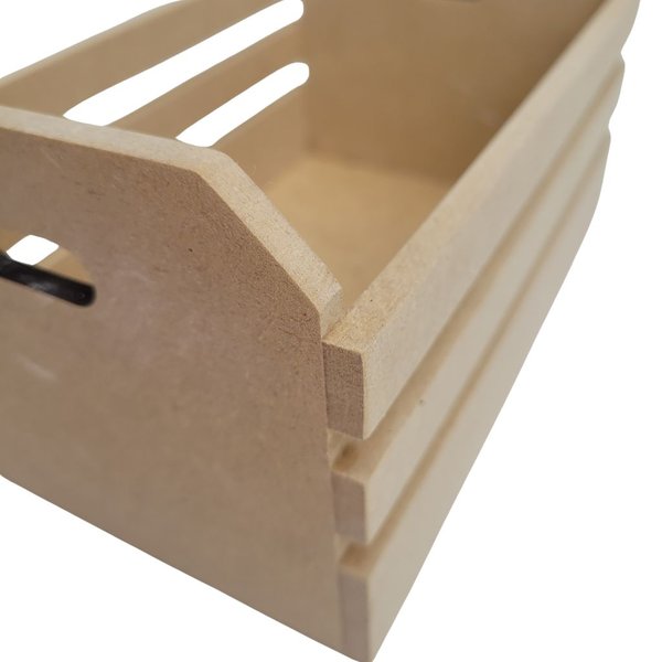 Engradado/ Cesta ripado em MDF 20x13x11cm