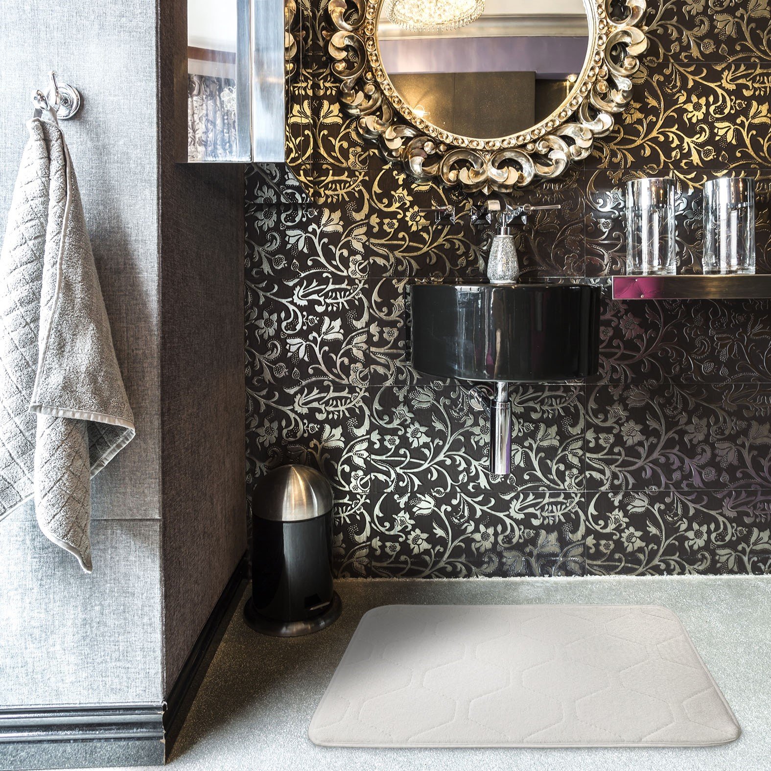 Capacho tapete para Banheiro Quarto lavabo super soft Touch branco - Jetex