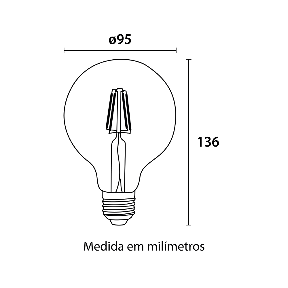 Lâmpada Blumenau Filamento LED G95 4W 2.200K | Casa JHS