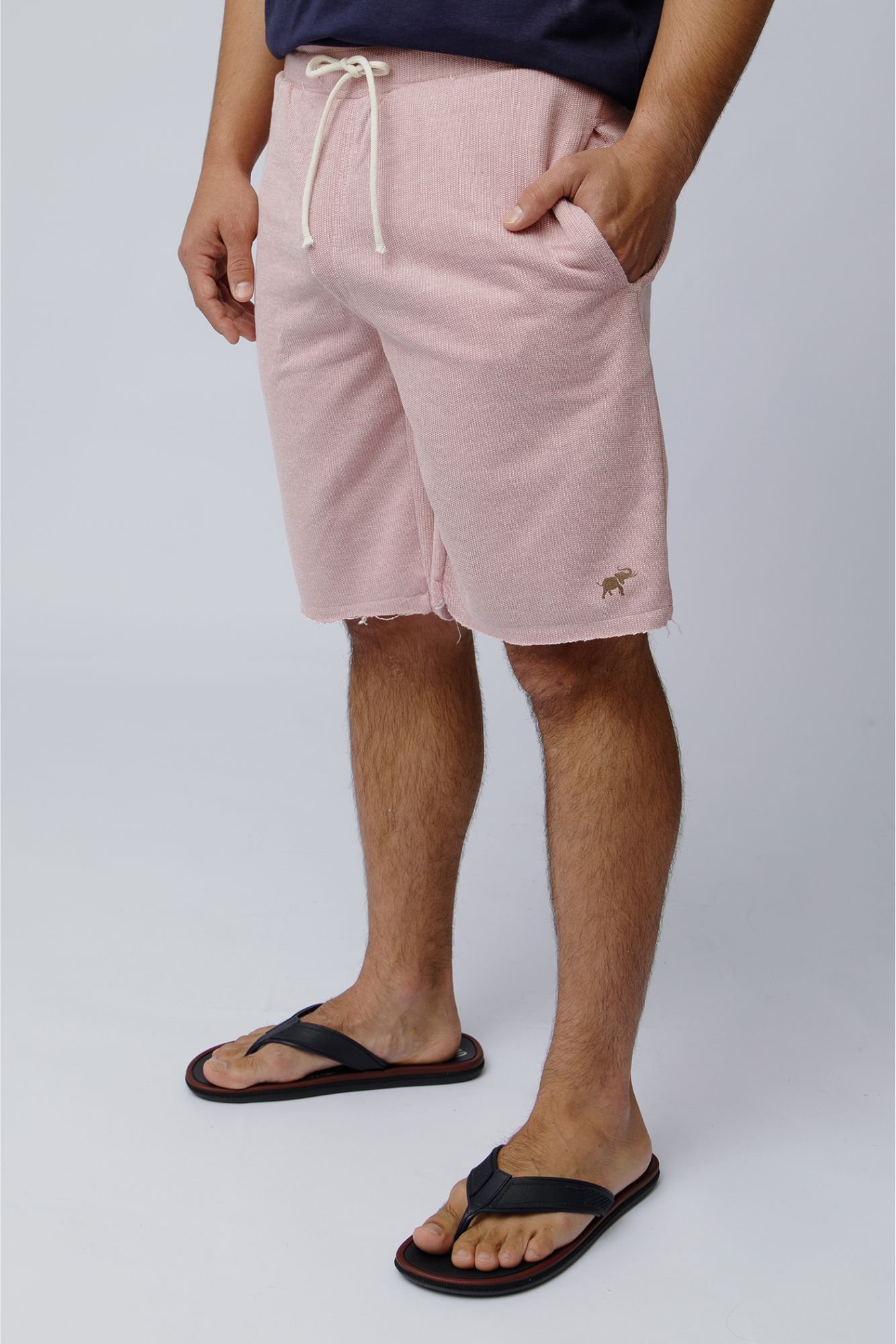 Bermuda de Moletom Tom Pastel com Elefantinho e Detalhe Bolso Traseiro