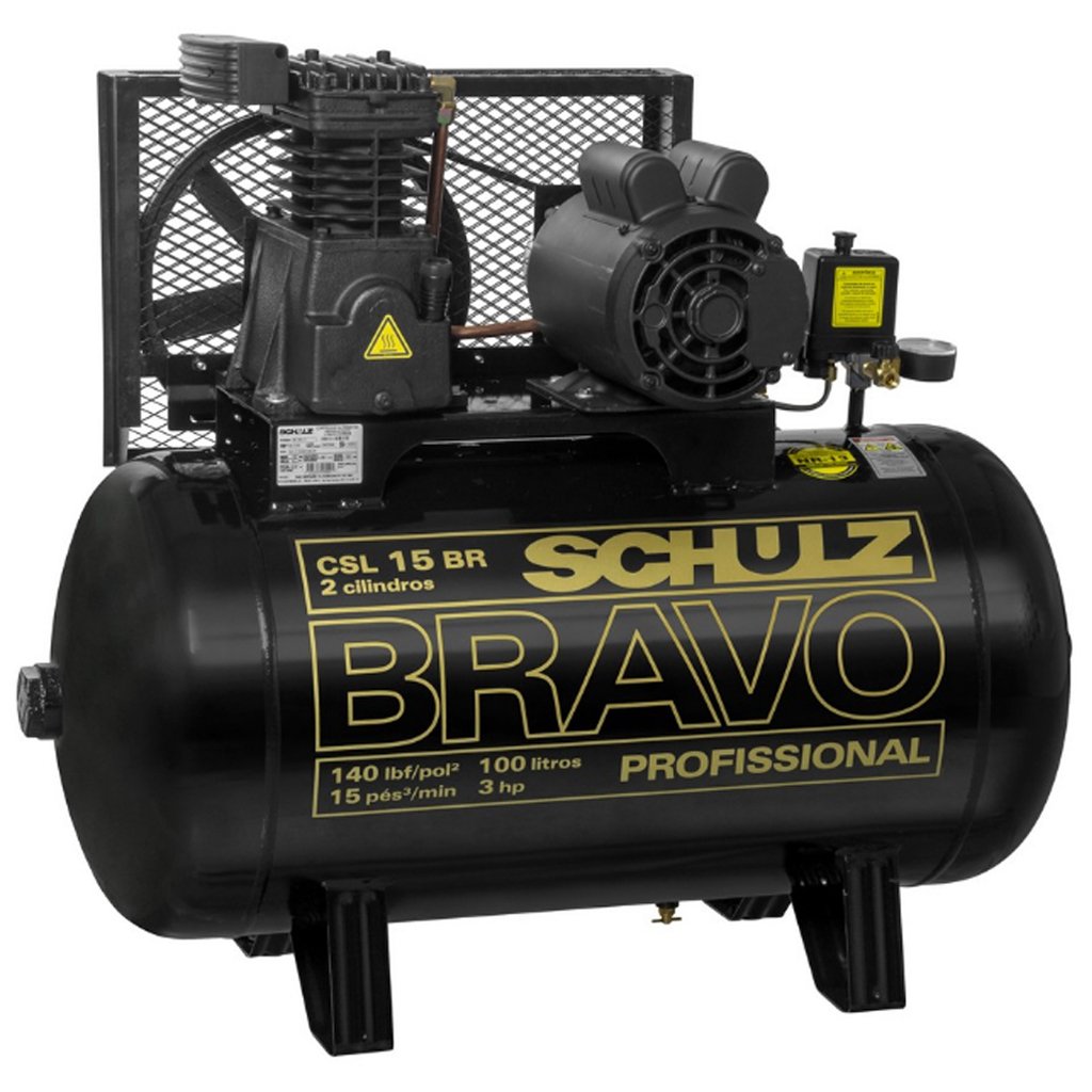 Compressor Ar Estacionário CSL 15/100 Litros Bravo 3CV Trifásico Schulz ...
