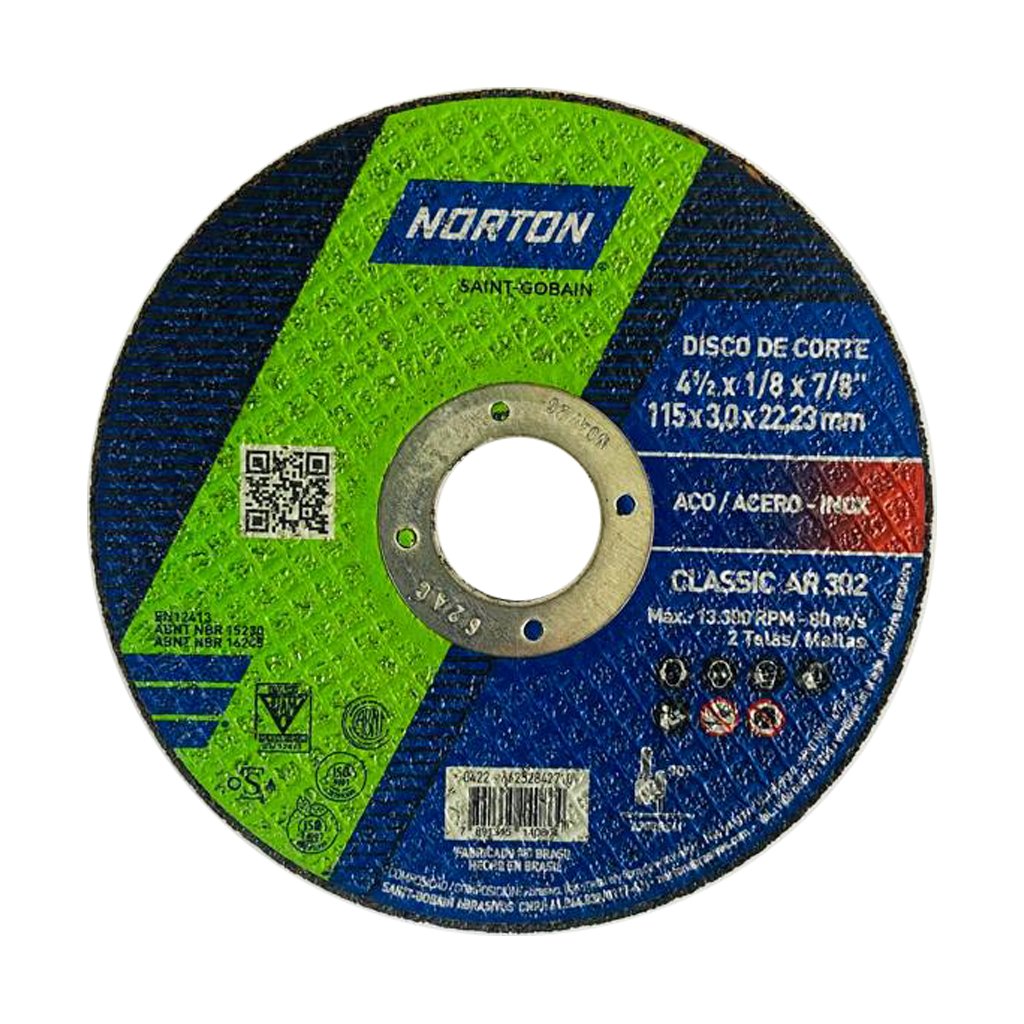 Disco de Corte 4.1/2 Polegadas Classic Norton AR302 - JR Acessórios